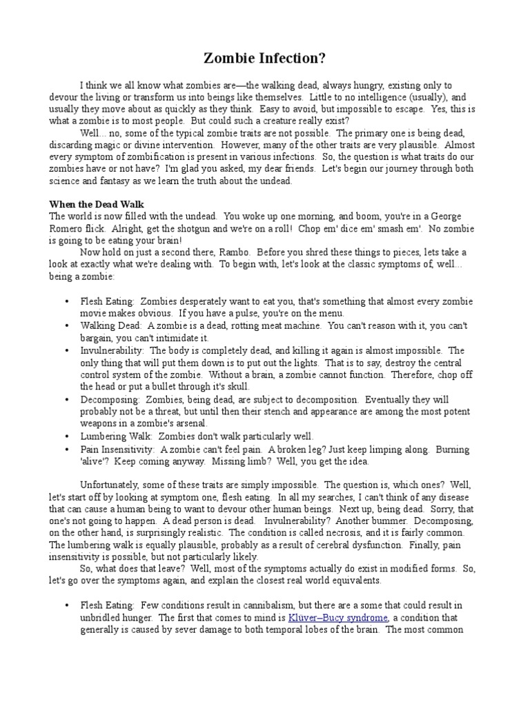 The Zombie Files | PDF | Infection | Zombies