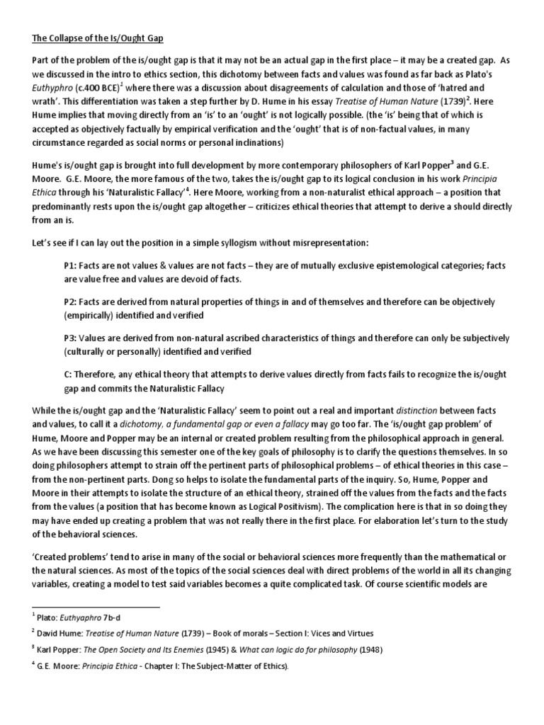 Collapse of Is-Ought Gap - Joel Sease | PDF | Argument | Logic