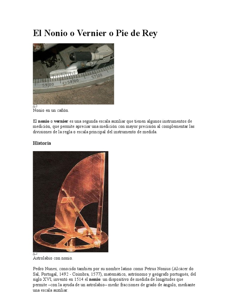 El Nonio | PDF | Observación científica | Enseñanza de matemática