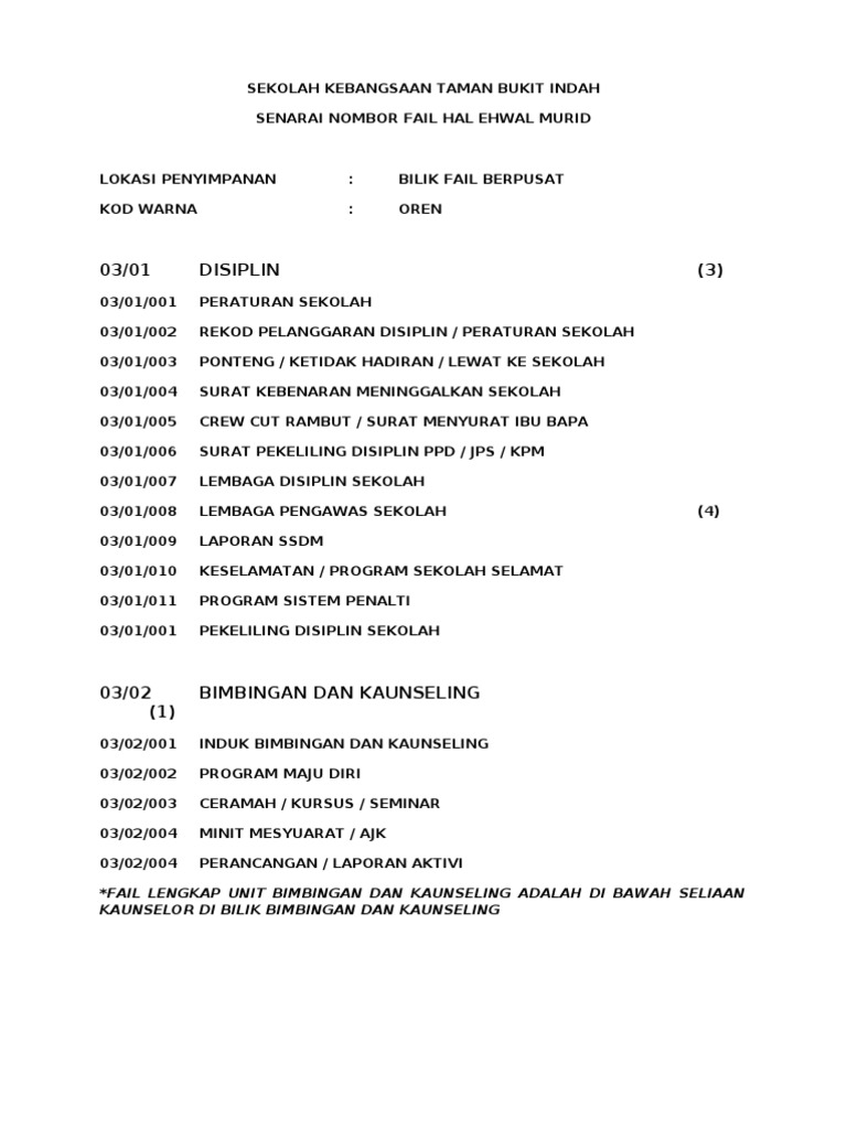 16 Buku Hem 2011 - Senarai Fail Unit Hem | PDF