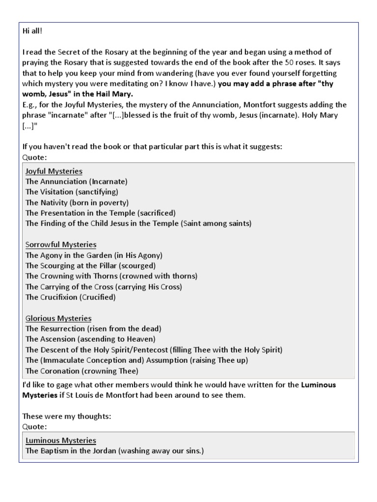 ST Louis de Montfort Rosary Helps | PDF | Religion & Spirituality