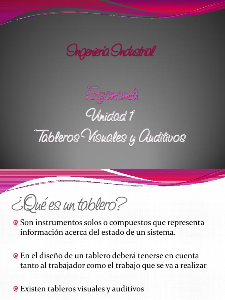 Tableros Visuales y Auditivos | PDF