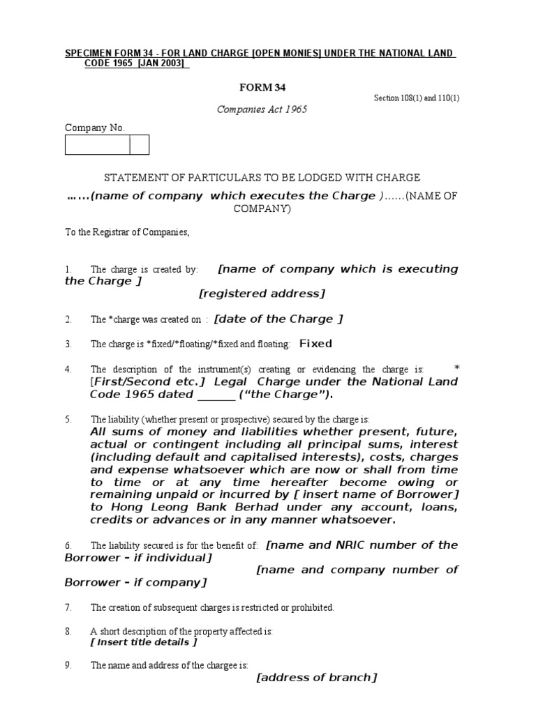 Specimen Form 34-Charge | PDF