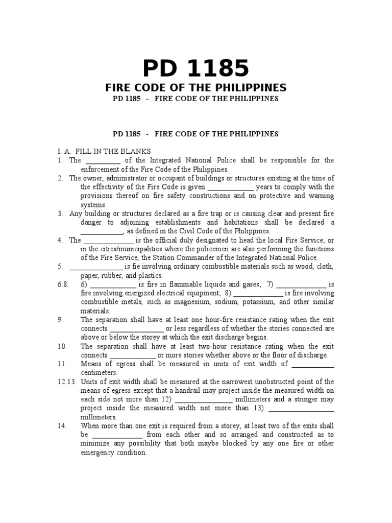 PD 1185 | PDF | Stairs | Combustion
