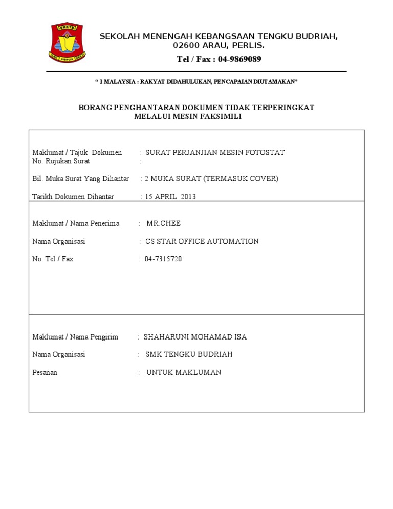Borang Fax | PDF