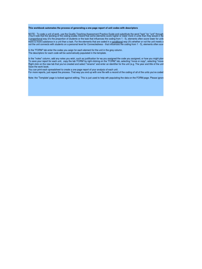 Quality Teaching UNIT Code Report | PDF | Narrative | Knowledge