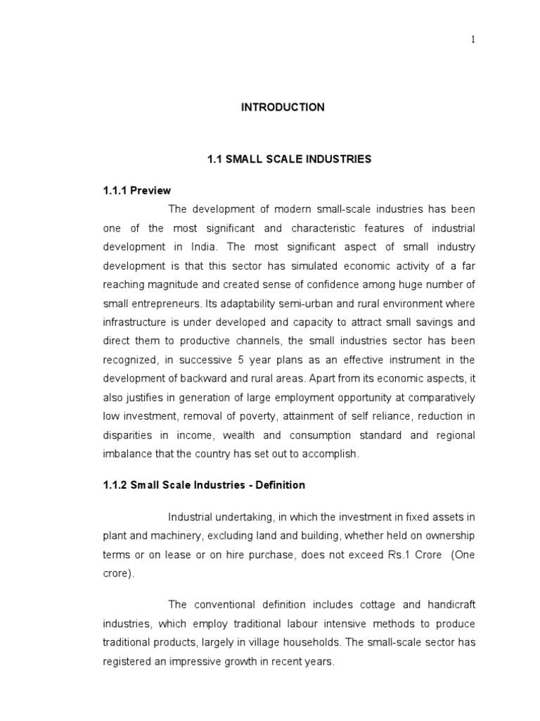 Small Scale Industries Project | PDF | Banks | Loans