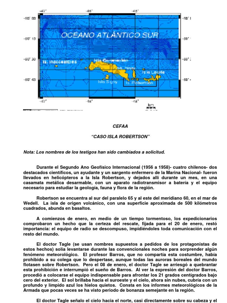 CEFAA, Caso Isla Robertson | PDF | Dom | Tierra