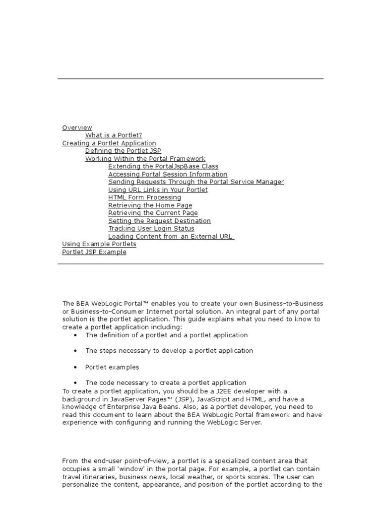 Portlet Developers Guide | PDF | Java Server Pages | Html