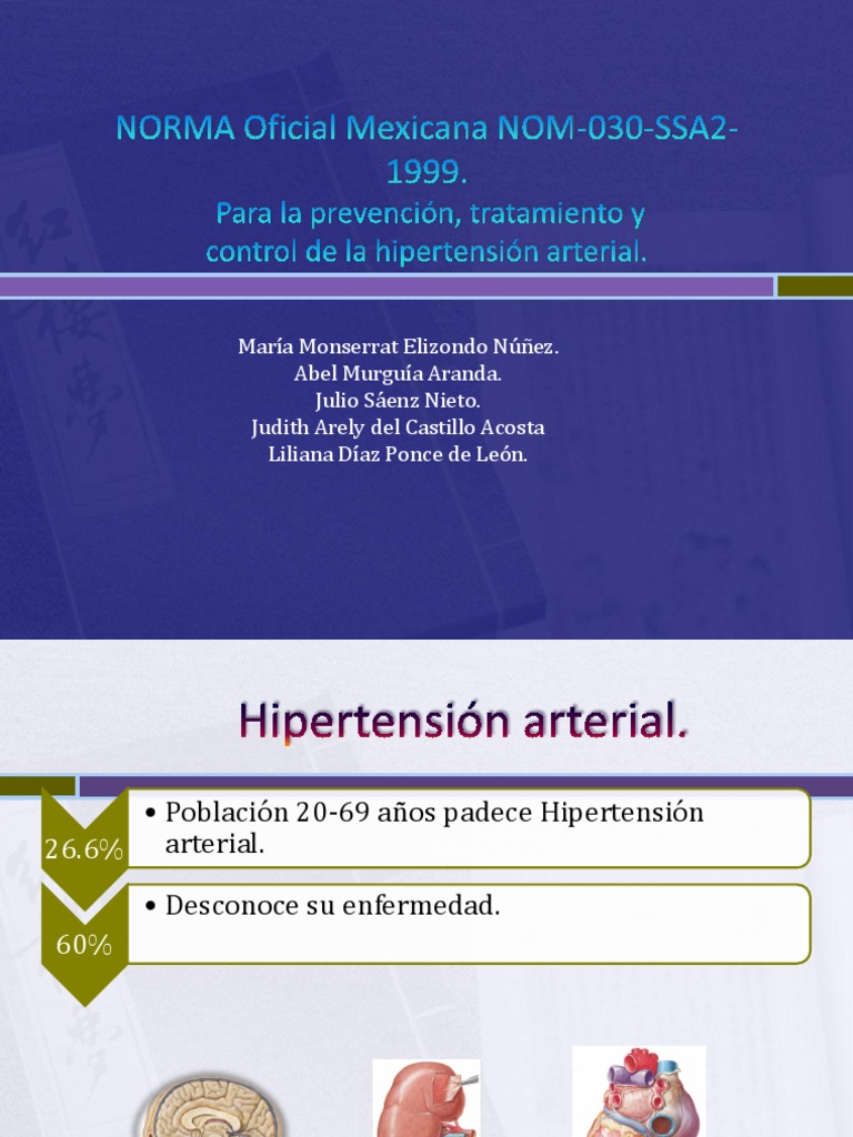 Norma Oficial Mexicana NOM-030-SSA2-1999 HTA Completa | PDF | Hipertensión | Drogas