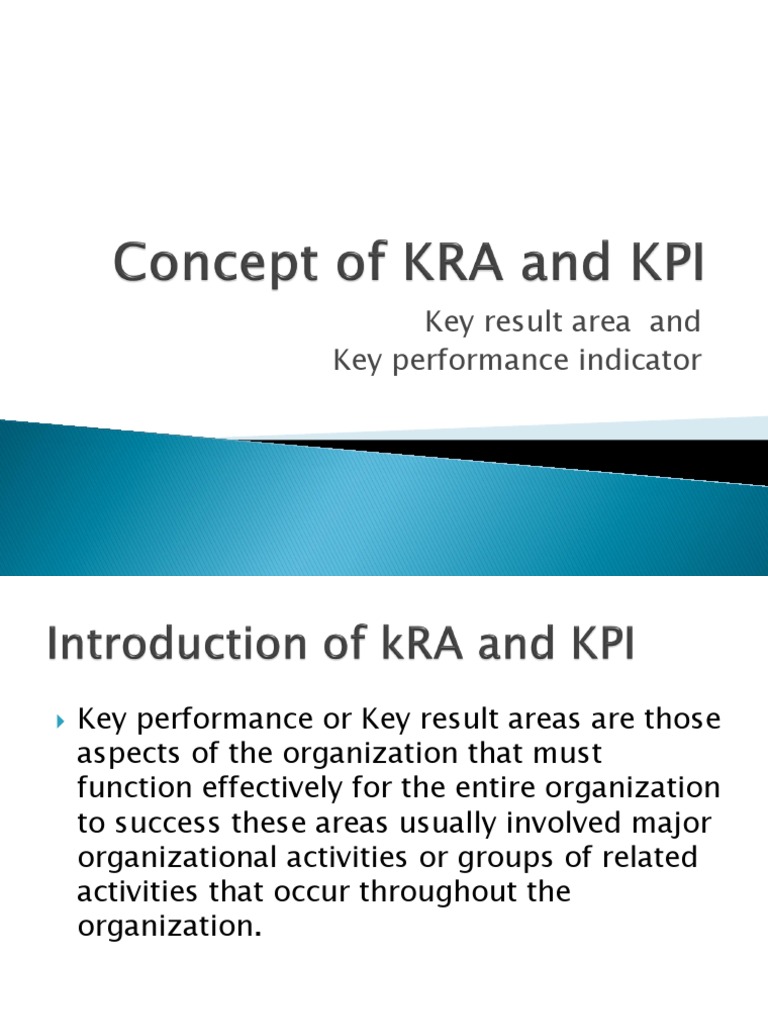 Concept of KRA and KPI | Performance Indicator | Goal