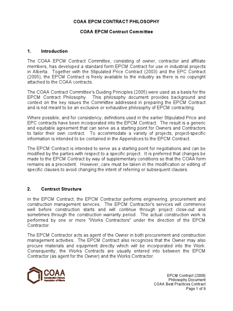 Epc Pdf Pdf General Contractor Construction Management