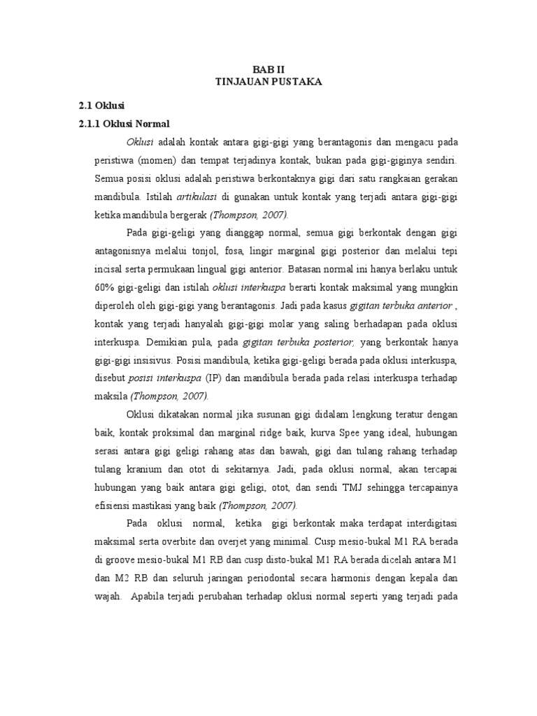 Oklusi Normal dan Gangguan pada Gigi | PDF