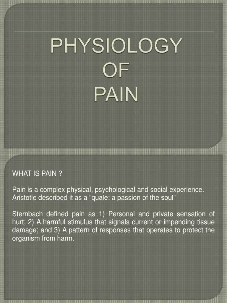 Sem-3 Physiology of Pain | PDF | Pain | Somatosensory System