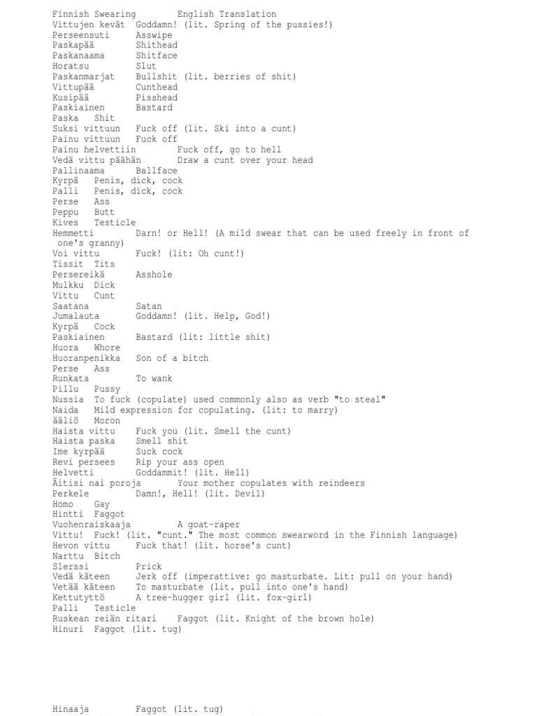 Finnish Insults | PDF