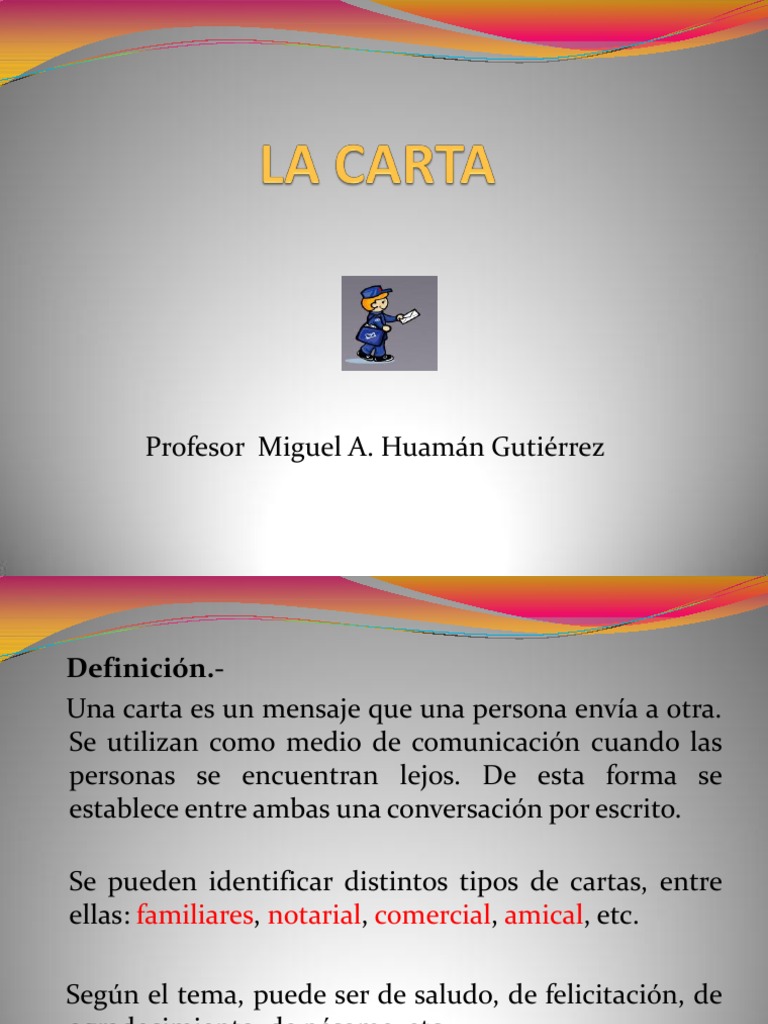 Estructura de una Carta Formal y Amical | PDF | Correo electrónico ...