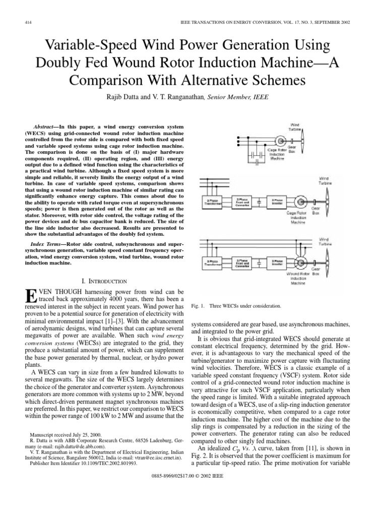 Variable-Speed Wind Power Generation Using | PDF | Wind Power | Turbine