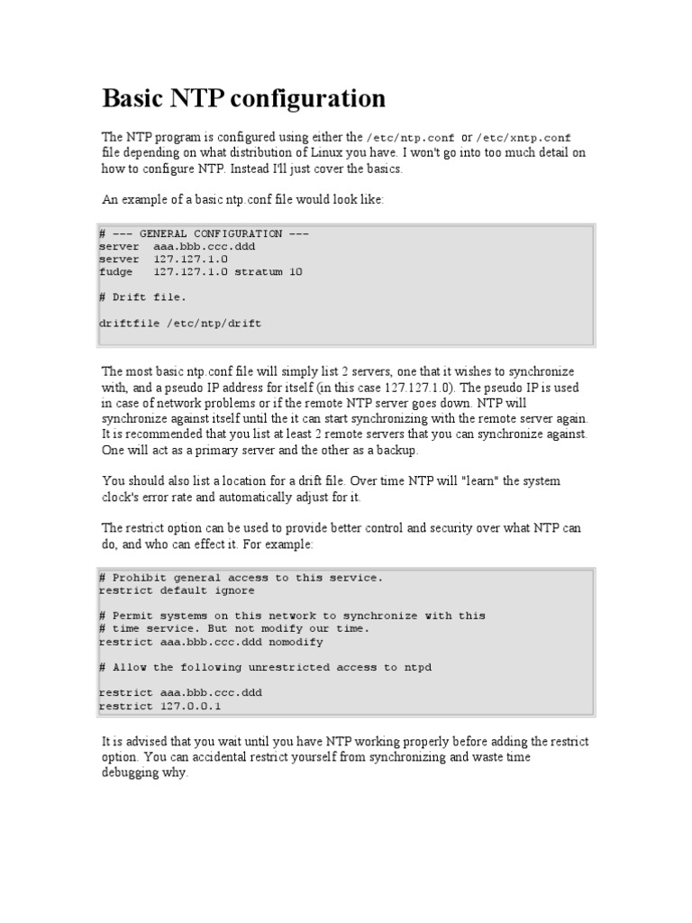 Basic NTP Configuration | PDF | Computer Networking | Digital Technology