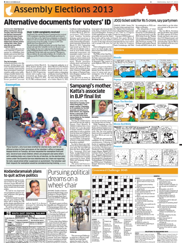 Assembly Elections 2013: Alternative Documents For Voters' ID | PDF ...