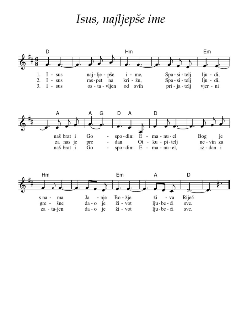 Isus Najljepse Ime | PDF