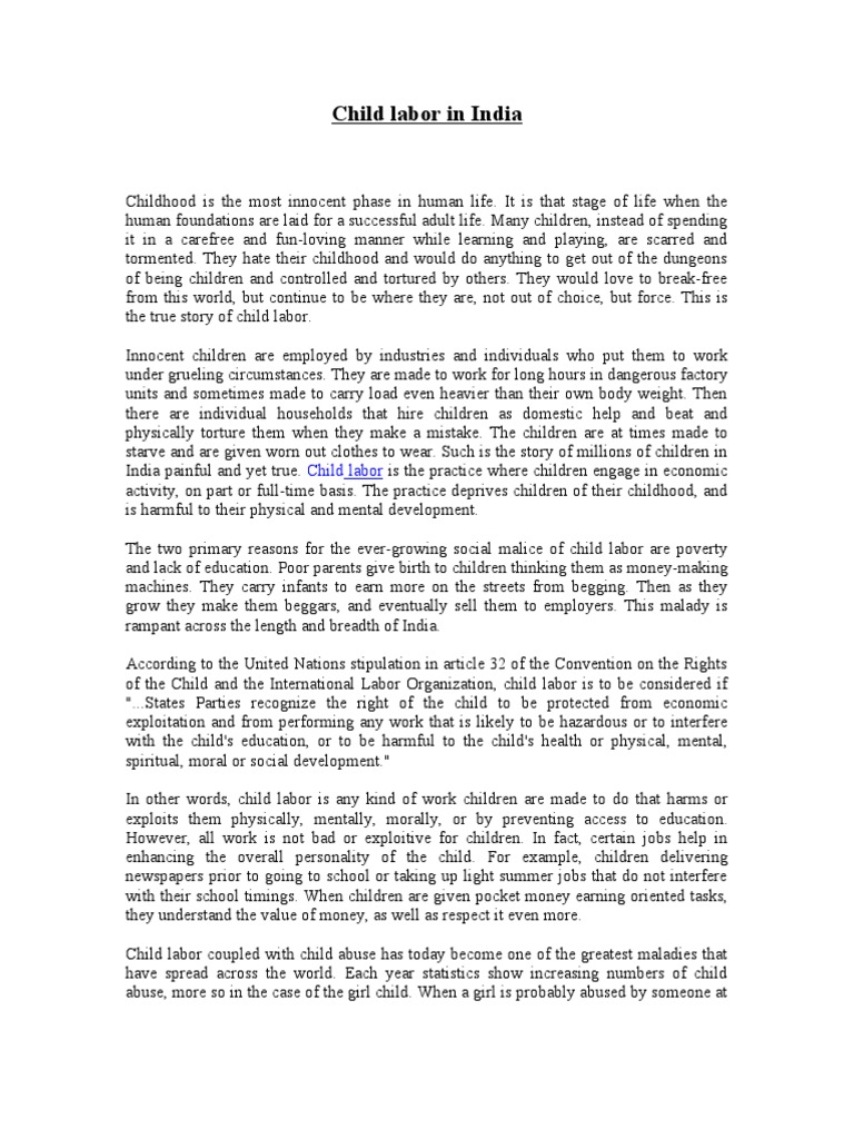 Child Labor in India | PDF