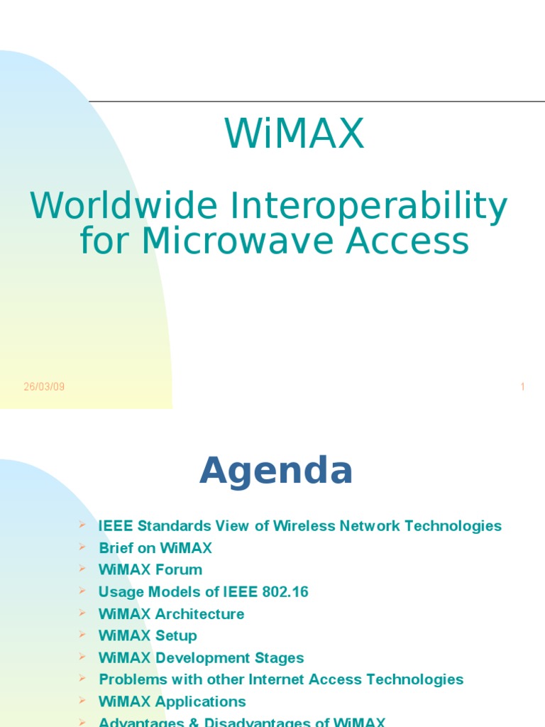Wimax: Worldwide Interoperability For Microwave Access | PDF | Wi Max ...