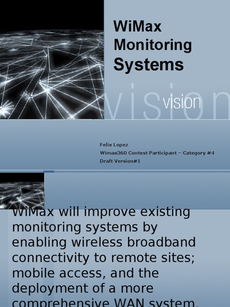 Wimax Monitoring: Systems | PDF | Wi Max | Wireless Sensor Network