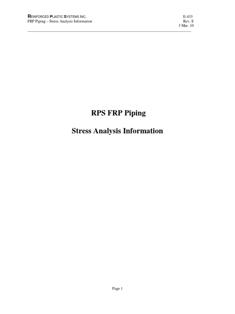 RPS FRP Piping Stress Analysis | Download Free PDF | Buckling | Stress ...