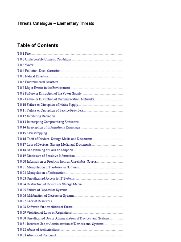 Threats Catalogue | PDF | Electromagnetic Radiation | Natural Disasters