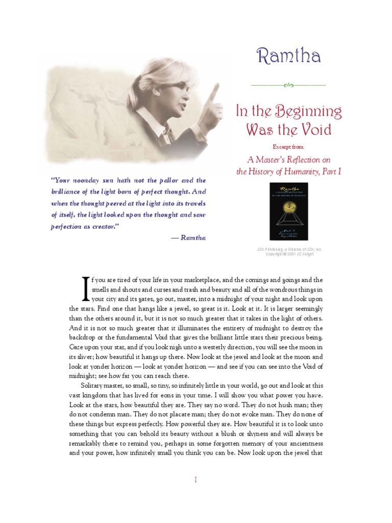 Ramtha - The Void | PDF | Religious Belief And Doctrine | Religion And ...