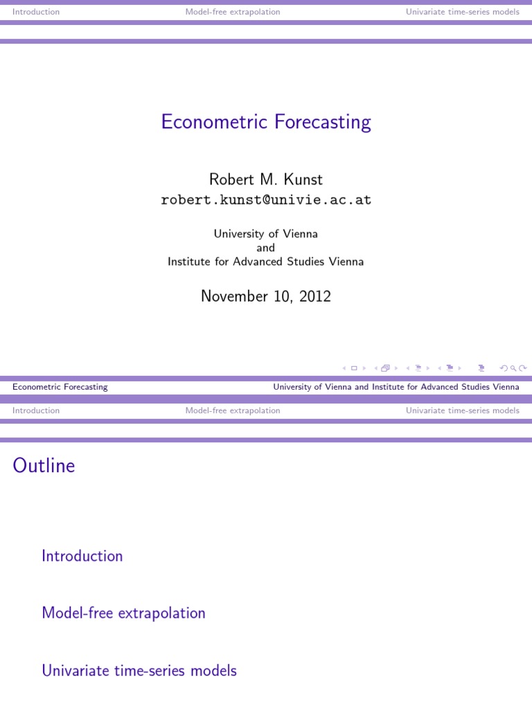 Econometric Forecasting Techniques | PDF | Time Series | Akaike ...