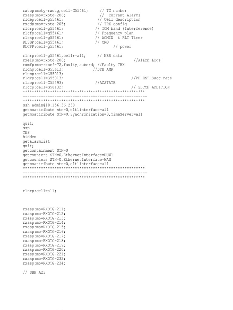 Ericsson Commands | PDF | Computers