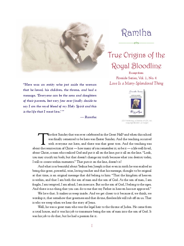 Ramtha - Origins of The Royal Bloodline | PDF | Jesus | Religious ...