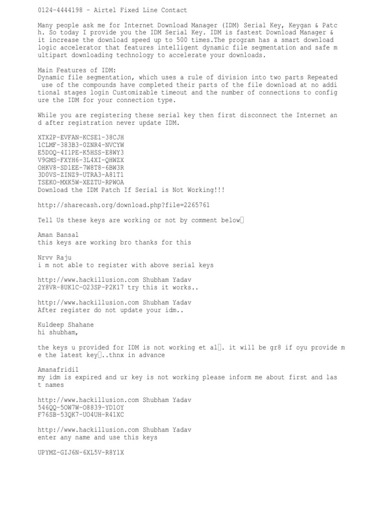 IDM Key | Download Free PDF | Internet | Computer Networking