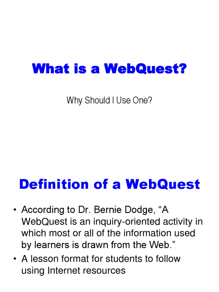What Is A WebQuest | PDF | Rubric (Academic) | Evaluation