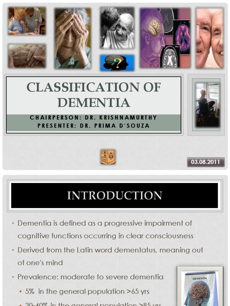 Classification of Dementia | PDF | Dementia | Alzheimer's Disease