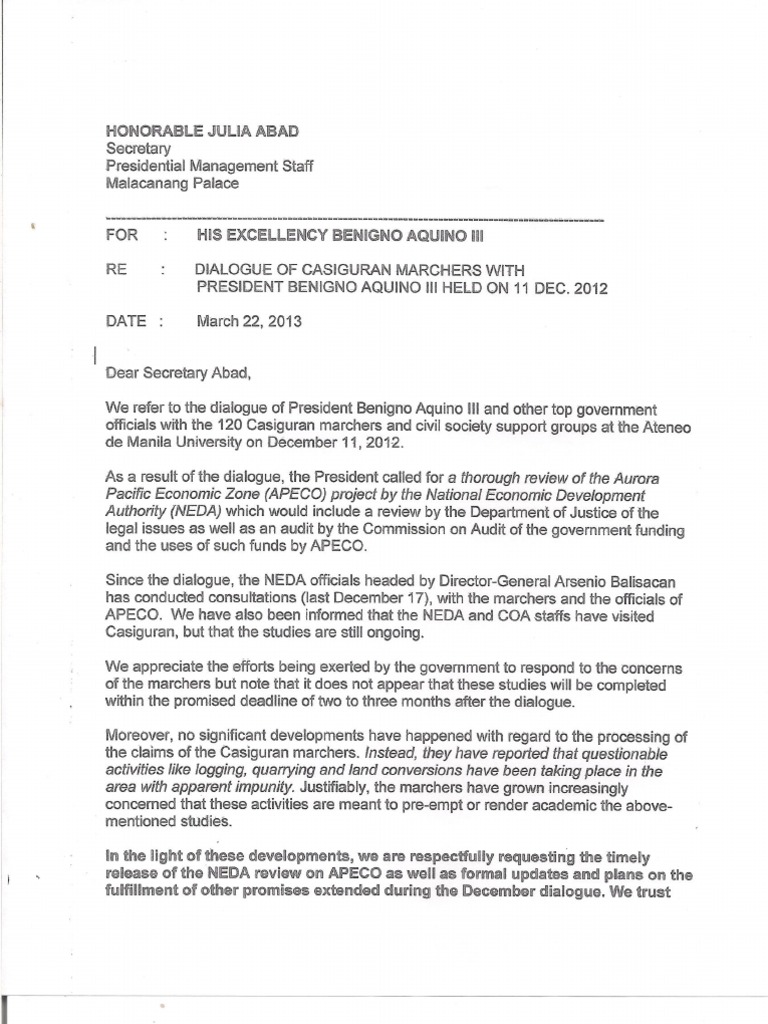 APECO and Casiguran Marchers' Demands | PDF | Philippines | Government