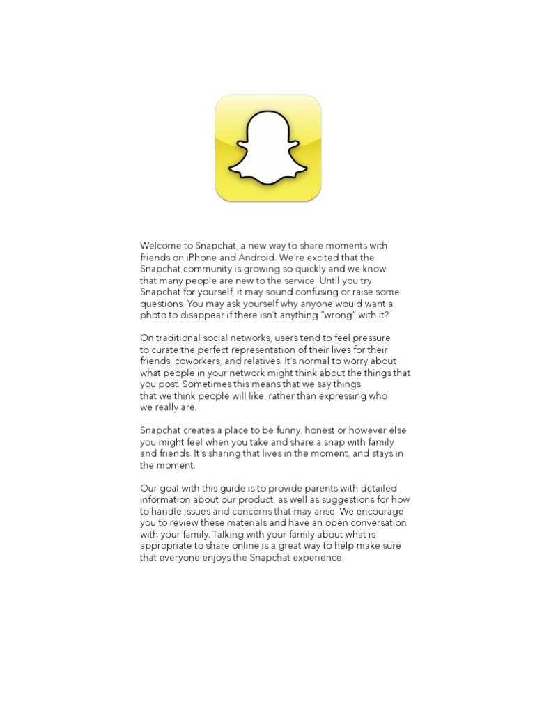 Snapchat Parent Guide | PDF | Snapchat | Google Play
