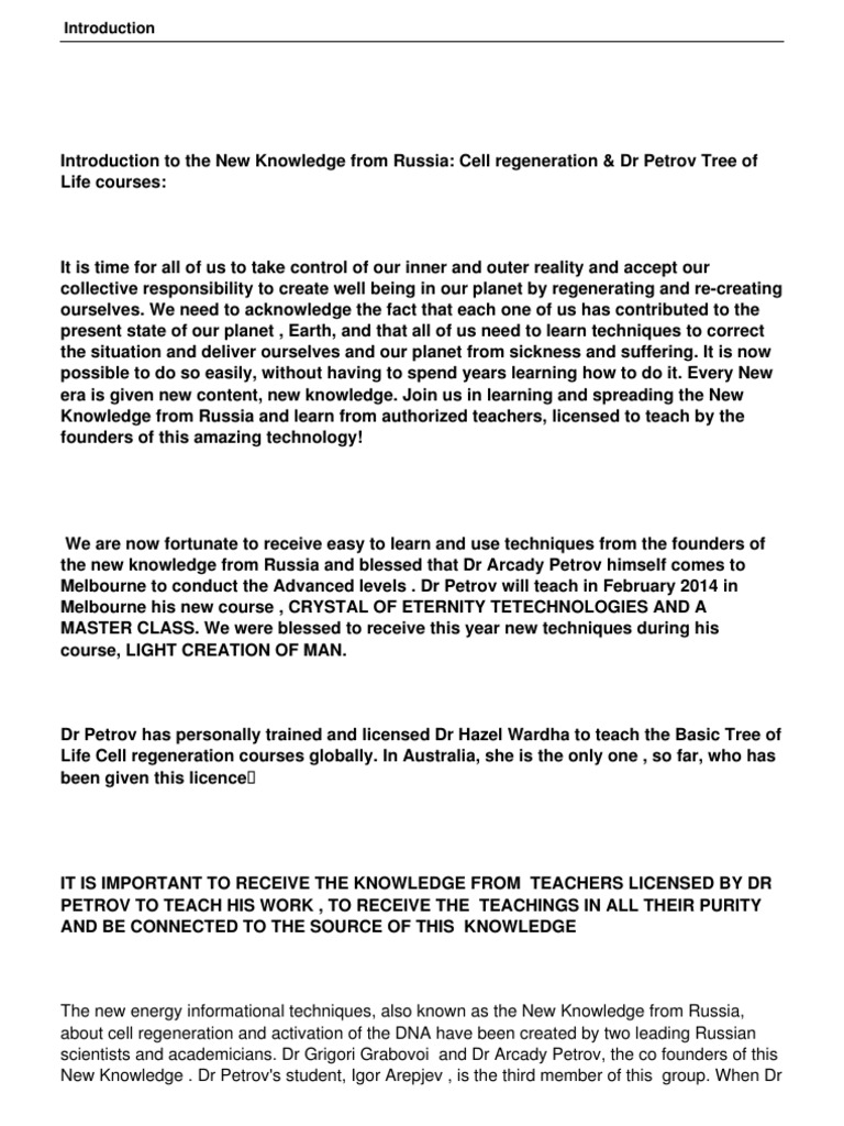 Introduction To Cell Regeneration Pdf Consciousness Soul