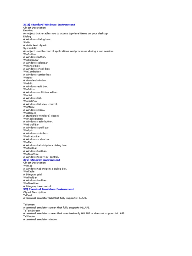 XIII) Standard Windows Environment | PDF
