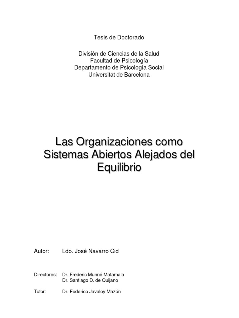La Organización Como Sistema Complejo | PDF | Teoría | Science