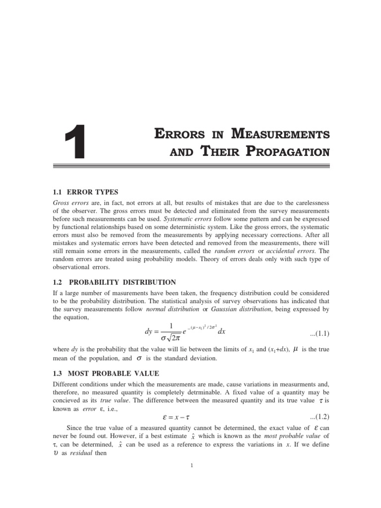 Errors in Measurements and Its Propogation PDF | PDF | Observational Error | Errors And Residuals