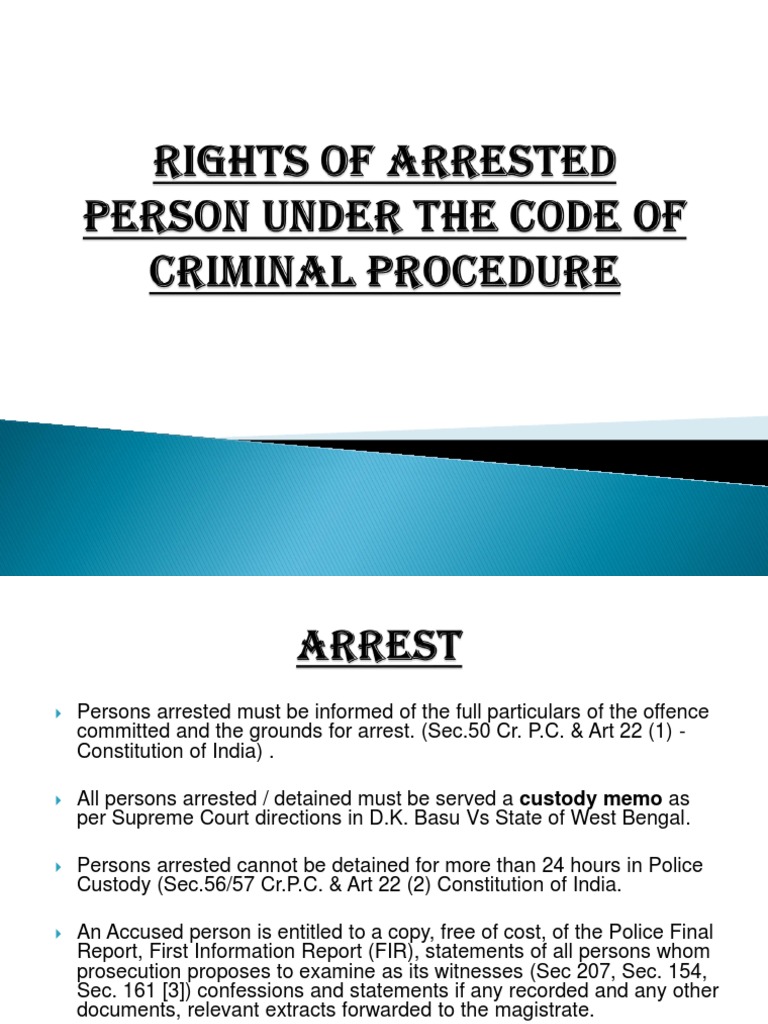 CRPC | PDF | Bail | Arrest