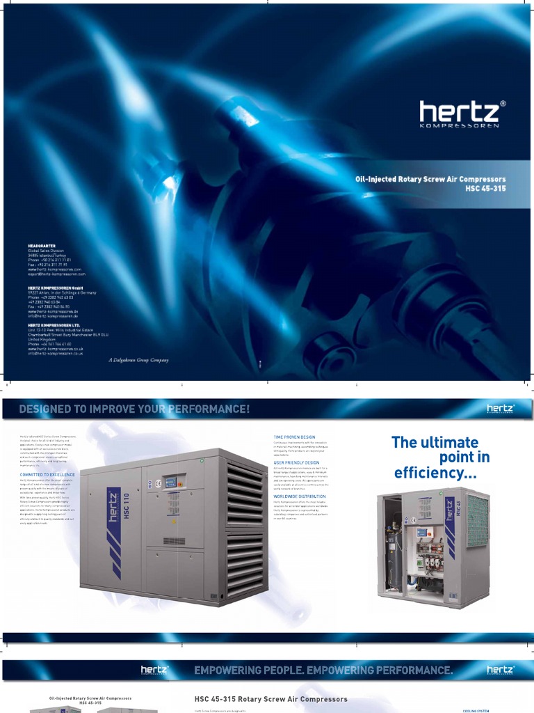 Hertz-Kompressoren Oil Injected Rotary Screw Air Compressor HSC 45-315 ...