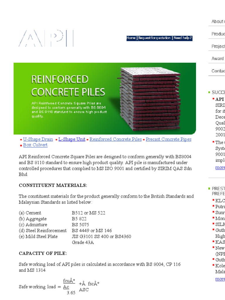 RC Piles API | PDF | Deep Foundation | Concrete