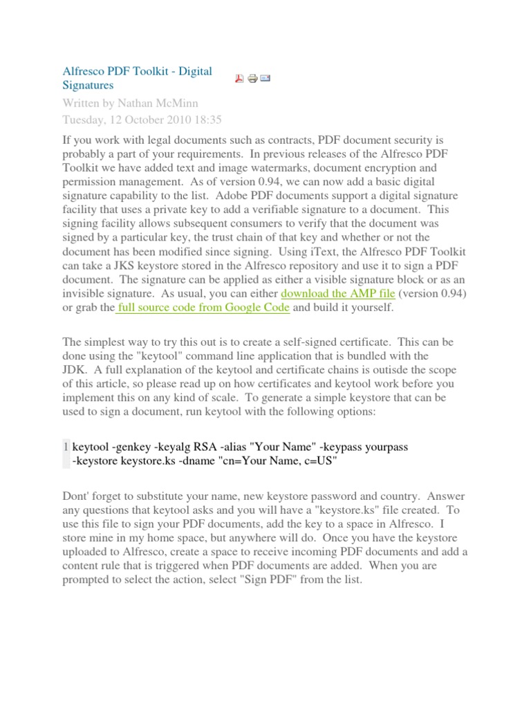 Alfresco PDF Toolkit | PDF | Computer Security | Security