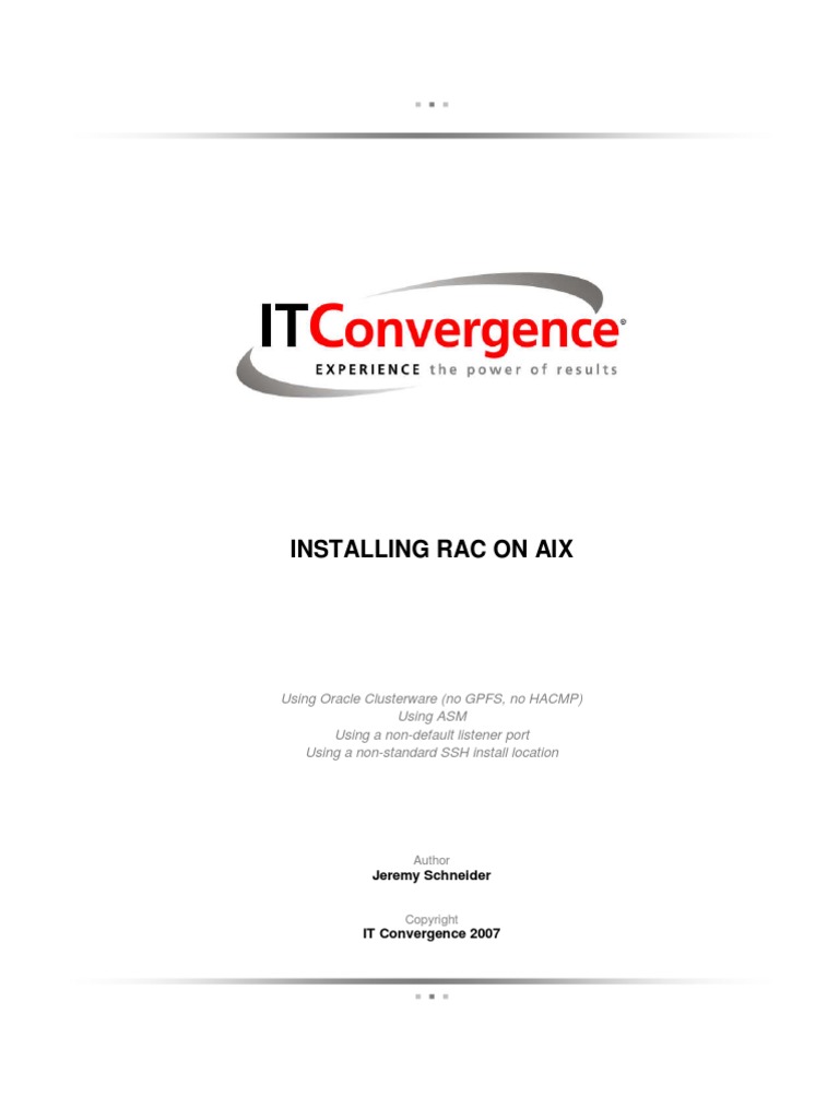 Installing RAC On AIX | PDF | Oracle Database | Computer Cluster