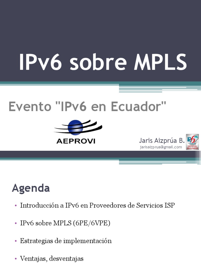 Comparacion 6PE y 6VPE | PDF | Yo Pv6 | Cambio de etiquetas multiprotocolo