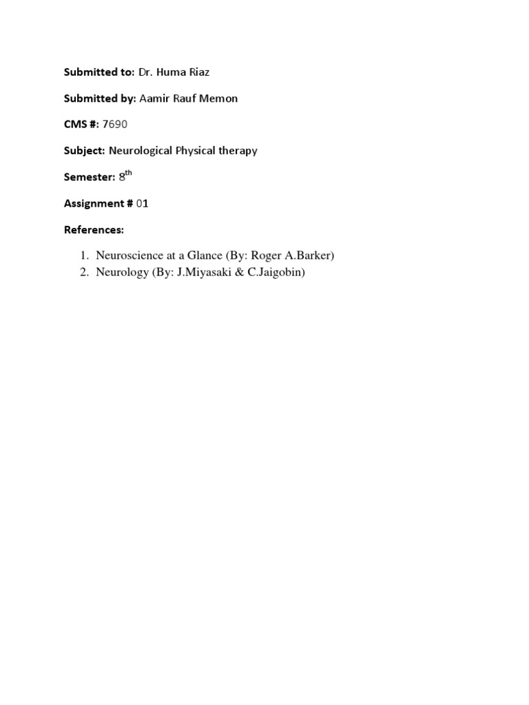 Neuro Assignmnt | PDF