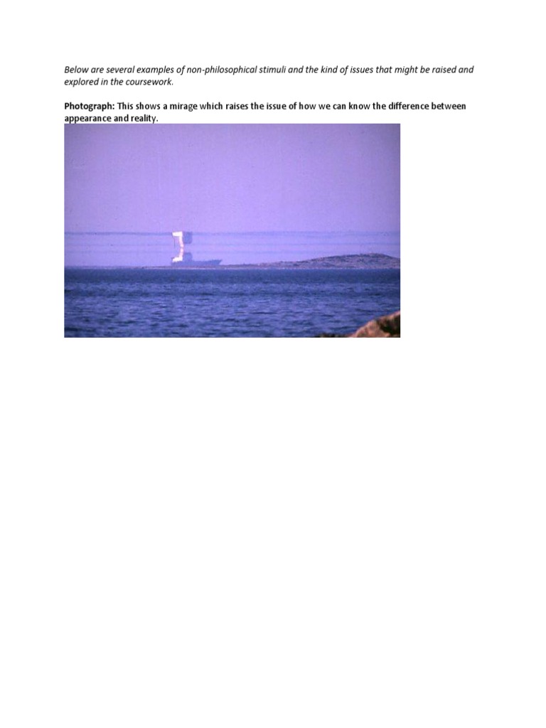 Non Philosophic Stimulus Examples For Critical Analysis | PDF ...